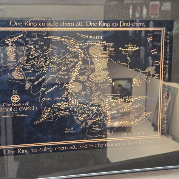 Lord of the Rings Middle Earth Map Poster Printable, Travel Digital Art ...