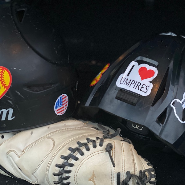 I Love Umpires Sticker, Catcher's Mask, Helmet Sticker, Umpire Sticker ...