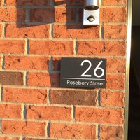 Modern Contemporary Property Number Door Sign Plaque Anthracite Gray ...