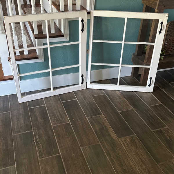 Complete Set Window Frame Sashes, Upper and Lower With Hardware ...