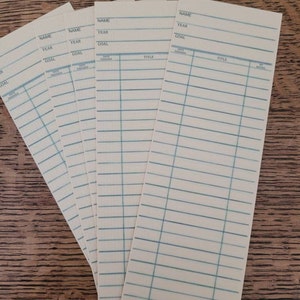 Library Card Reading Log Tracker Bookmark - Etsy