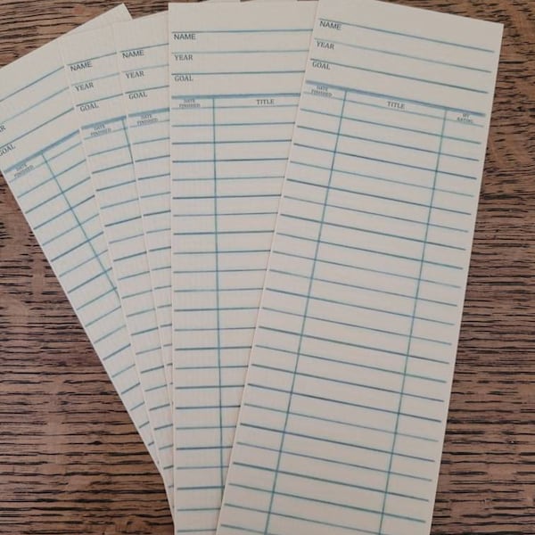 Library Card Reading Log Tracker Bookmark - Etsy