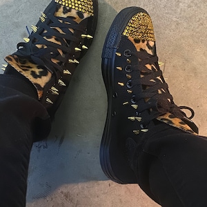 Spiked Leopard Converse Chuck Taylor Shoes - Etsy