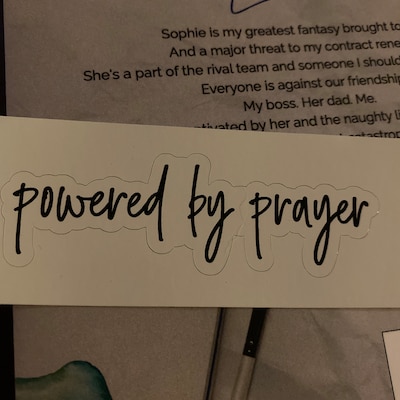 Powered by Prayer Sticker, Faith Decal, Pray Christian Laptop Decal ...