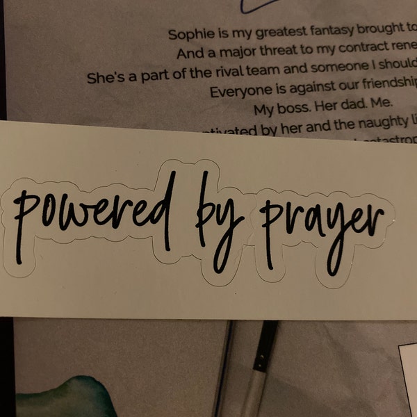 Powered by Prayer Sticker, Faith Decal, Pray Christian Laptop Decal ...
