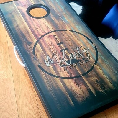 Rustic Barnwood Cornhole, Custom Cornhole Boards, Rustic Wedding ...