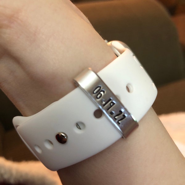 Personalized Date Watch Band Charm, Smart Watch Charm, Wedding Date ...