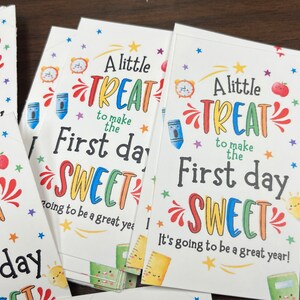 First Day of School Sweet Treat Tag, Teacher Cookie Tag, Welcome Back ...
