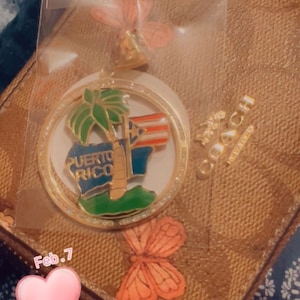 10K Solid Yellow Gold Puerto Rico Gold Charm Pendant With Souvenir ...