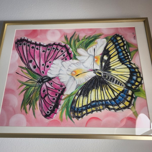 Original Peacock Bird Pastel Drawing - Etsy