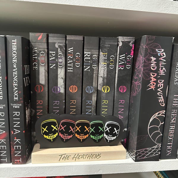 Officially Licensed Legacy of Gods Heathens Masks Bookshelf Sign; Dark ...