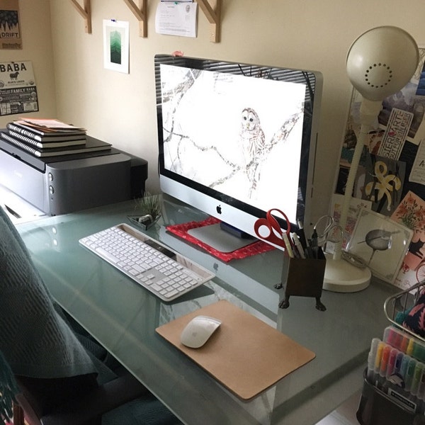 Natural Leather Mouse Pad, Minimal Mouse Pad, Minimal Leather Mouse Pad ...