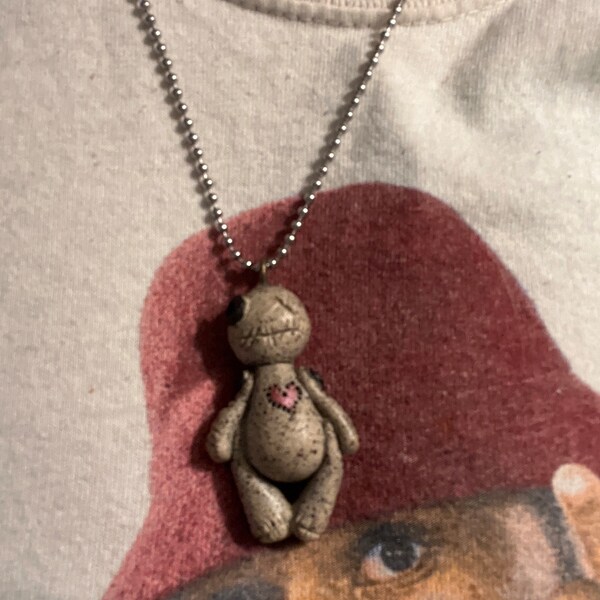 Voodoo Doll Necklace, Voodoo Doll Pendent, OOAK, Handmade Ceramic ...