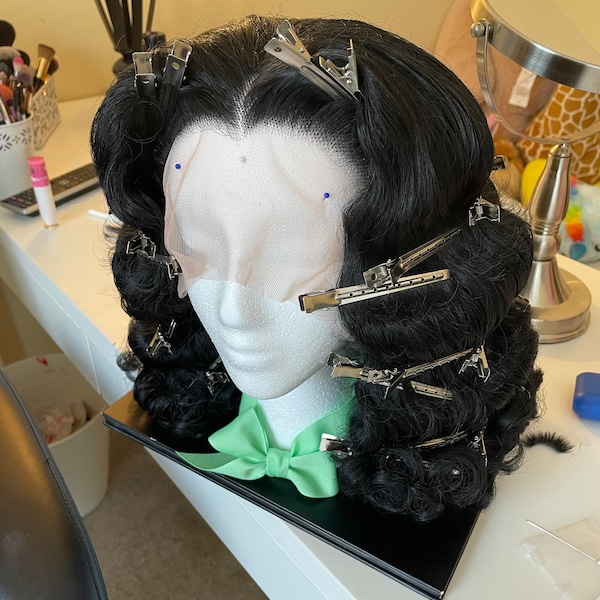 1940’s Inspired Lace Front Wig in Style “noir” XL - Made to Order ...
