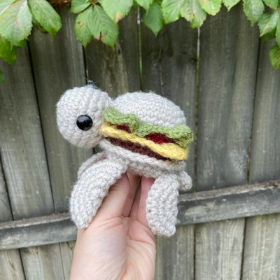 Burger Turtle Crochet Pattern PDF Download Beginner Friendly Amigurumi ...