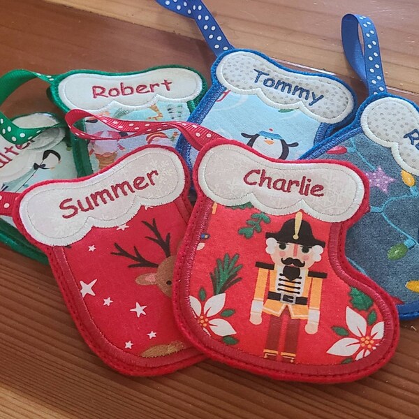 Personalized Christmas Stocking Ornament, Stocking Ornament Gift Holder ...