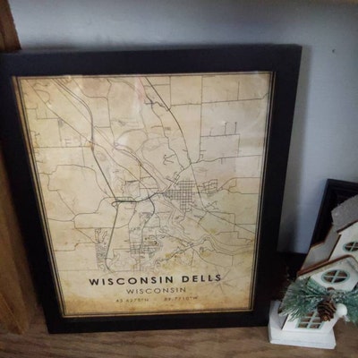 Wisconsin Dells Map Print Wisconsin Dells Map Wisconsin Map Art ...