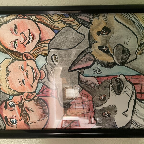 6 Faces Color Caricature Portrait - Etsy