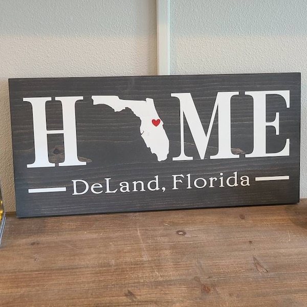 Florida (FL) State HOME Sign - 2 Sizes Available - Customized With Town ...