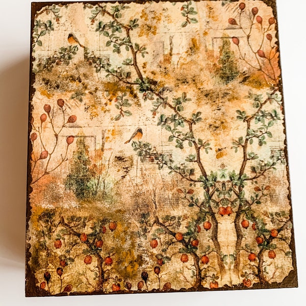 Rustic Key Box, Wooden Key Organizer, Leaf Key Cabinet, Wall Key Hanger ...