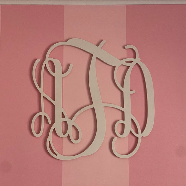 Large Wooden Monogram Wall Hanging Painted Initials Photo Prop ...