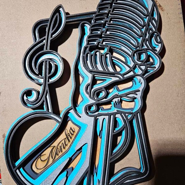 3D Singer Layered SVG, Laser Cut File, Craft Gift, Music Items SVG ...