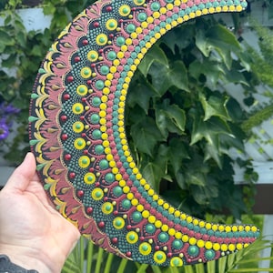 Starry Night Moon Magnet, Hand Painted, Handmade, Unique Painted ...