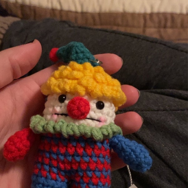 Clown Crochet Keychain, Cute Clown Keychain, Fun Gifts, Cute Gifts ...