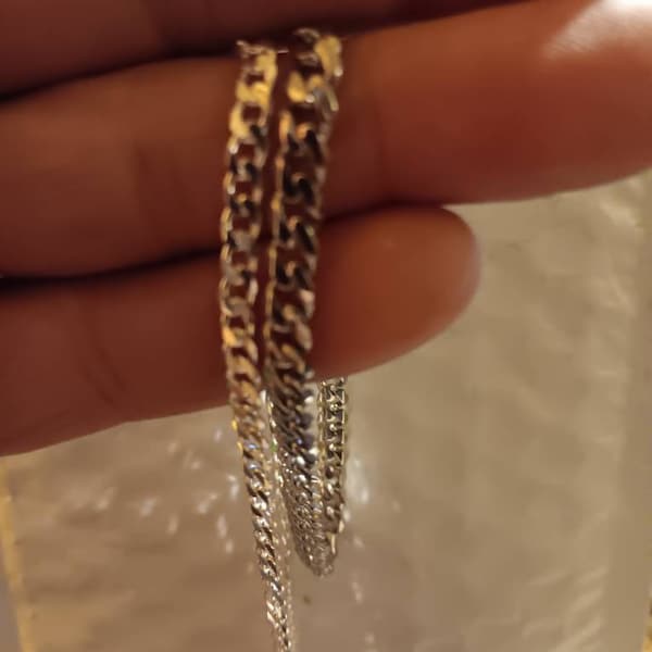 New High Quality Solid Genuine 925 Sterling Silver Cuban Link Chain ...