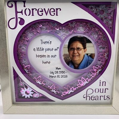 CUSTOMIZABLE 3D MEMORIAL Shadow Box Svg for Cricut for - Etsy