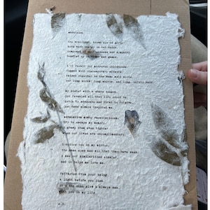 Custom Handtyped Personalized Poem Art Typed on Handmade Artisan ...