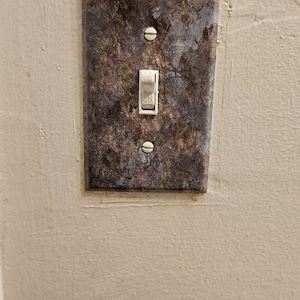 Metal Light Switch Plate Cover Image of Aged Silver Gold Patina Design ...