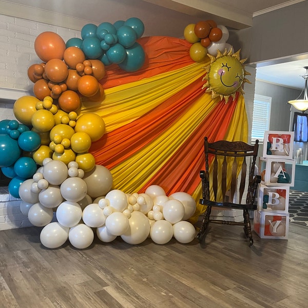 Here Comes the Sun Balloon Garland Kit,double STUFF, DIY, First Trip ...