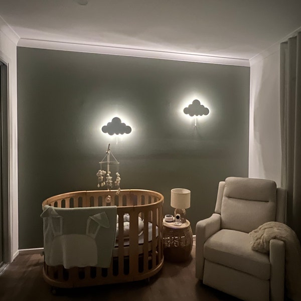 Nursery CLOUD Wall Light,wooden Wall Light, Kids Room Decor, Baby Room ...