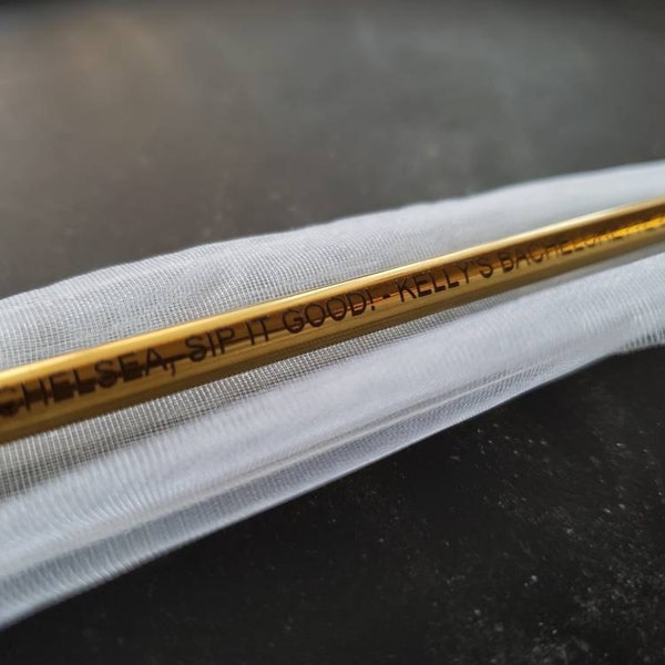 Personalized Reusable Metal Straw Set, Custom Party Favors, Wedding ...
