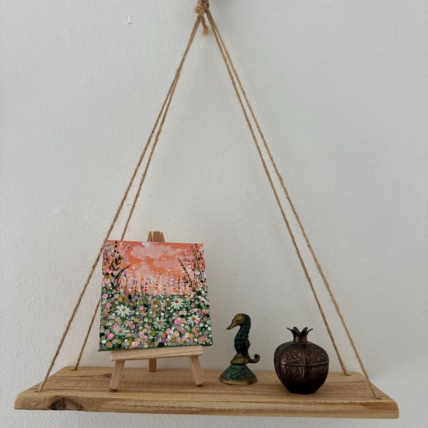Mini Painting Wood Panel With Easel 3x3,mini Winter Night Cabin ...
