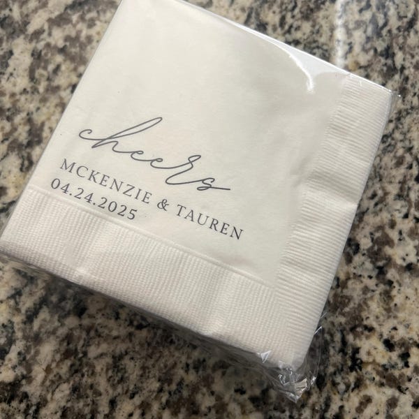 Custom Napkins for Wedding, Anniversary, Engagement Personalized ...