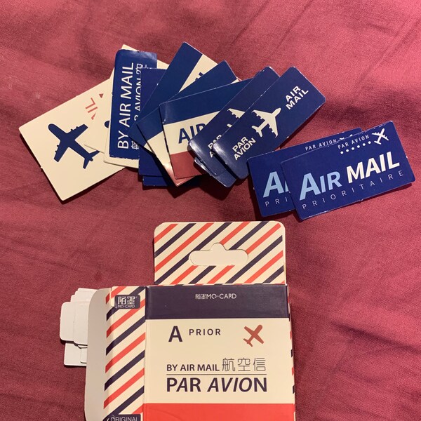 45 Pcs Airmail Sticker, Par Avion Stamp Sticker, Postal Stickers ...