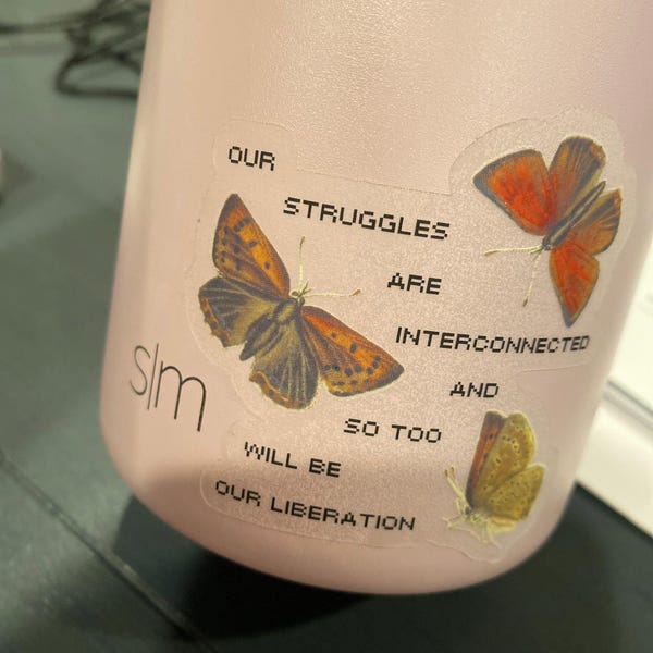 Interconnected Liberation Sticker - Clear Matte Vinyl Decal - Mutual ...