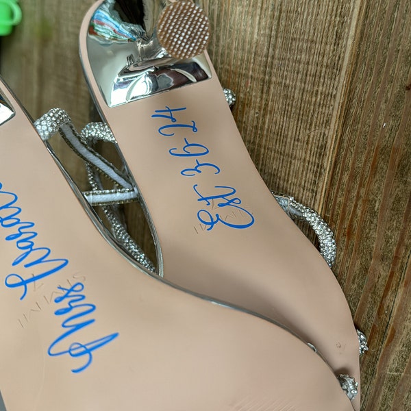 DIY Personalised Bridal Shoes Sole Vinyl Stickers/transfers ...