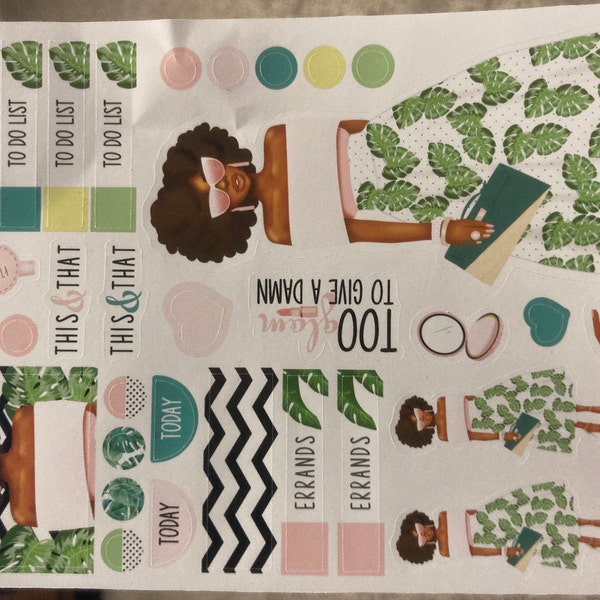 Black Girl MINI Planner Stickers, African American Planner Sticker ...