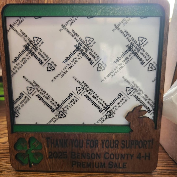 Personalized 4-H Fair Auction Thank You Plaque: Custom Engraved Wooden ...