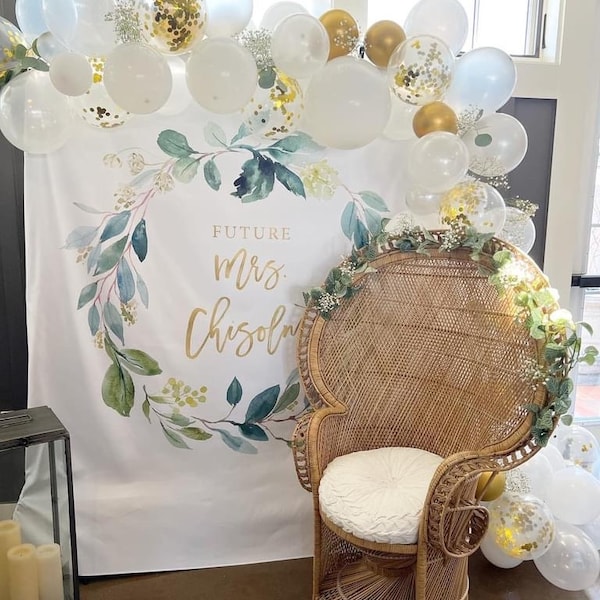 Greenery Bridal Shower Backdrop, Future Mrs Banner, Garden Bridal ...