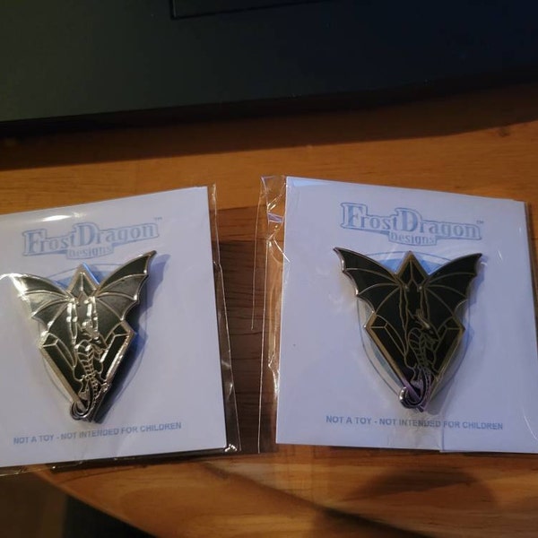 Flying Dragon Hard Enamel Pin, Wyvern Pin, Fantasy Pin, Dragon Jewelry ...