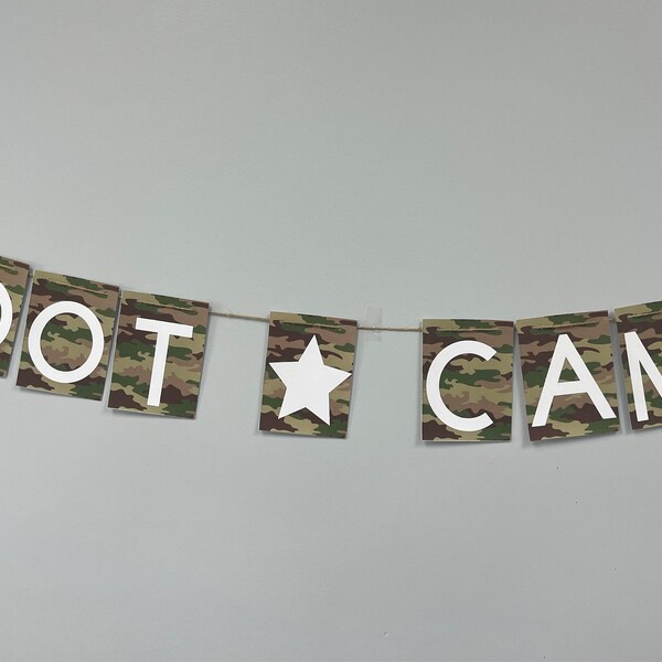 Military Party Boot Camp Paper Garland Banner - Etsy