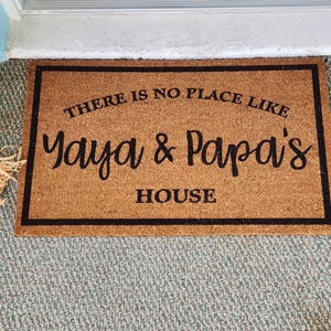 There's No Place Like Nana and Papa's House | Welcome Mat | Door Mat ...
