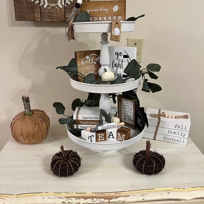 Black and White Farmhouse Tiered Tray Decor Set//farmhouse Decor// Rae ...