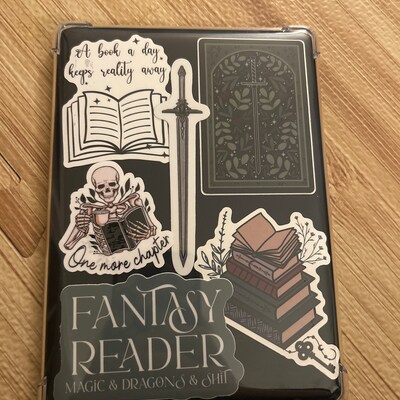 Fantasy Reader Magic and Dragons and Sht Waterproof Book Sticker ...