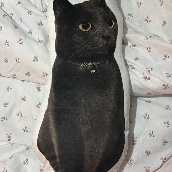 Custom Cat-shaped Throw Pillow, Personalized Cat Cushion, Custom Pet ...