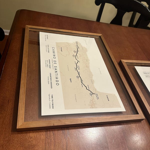 Camino Finisterre Hiking Trail Print | Camino De Santiago Walking Path ...